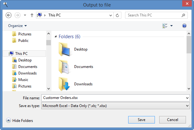 Output Options - Stonefield Query