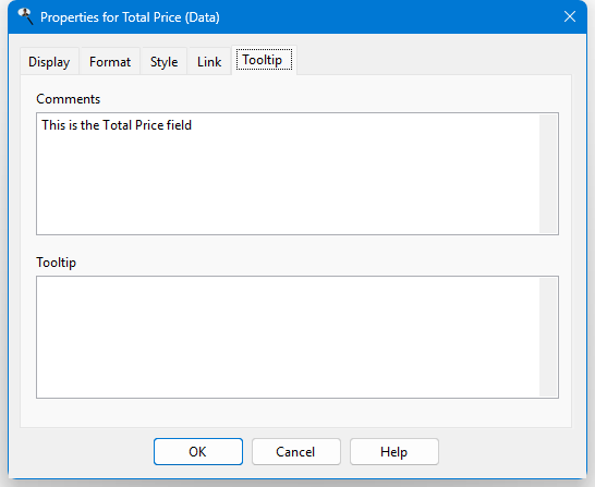 Field Properties (Cross-Tab Report) - Stonefield Query
